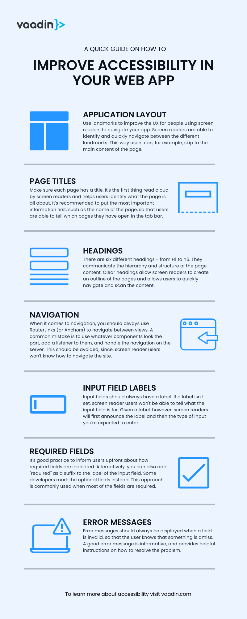 Infographic: Improve Accessibility in Your Web App | Vaadin
