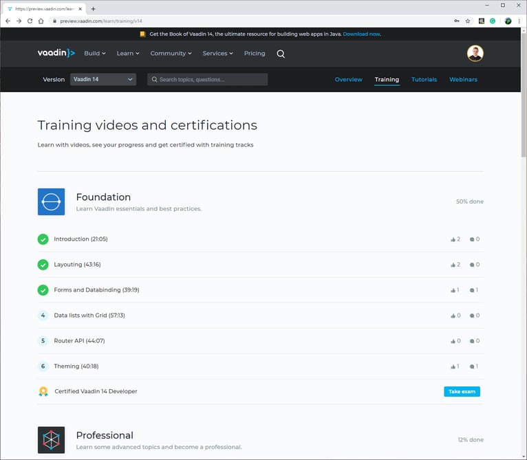 New learning center with training and certifications | Vaadin
